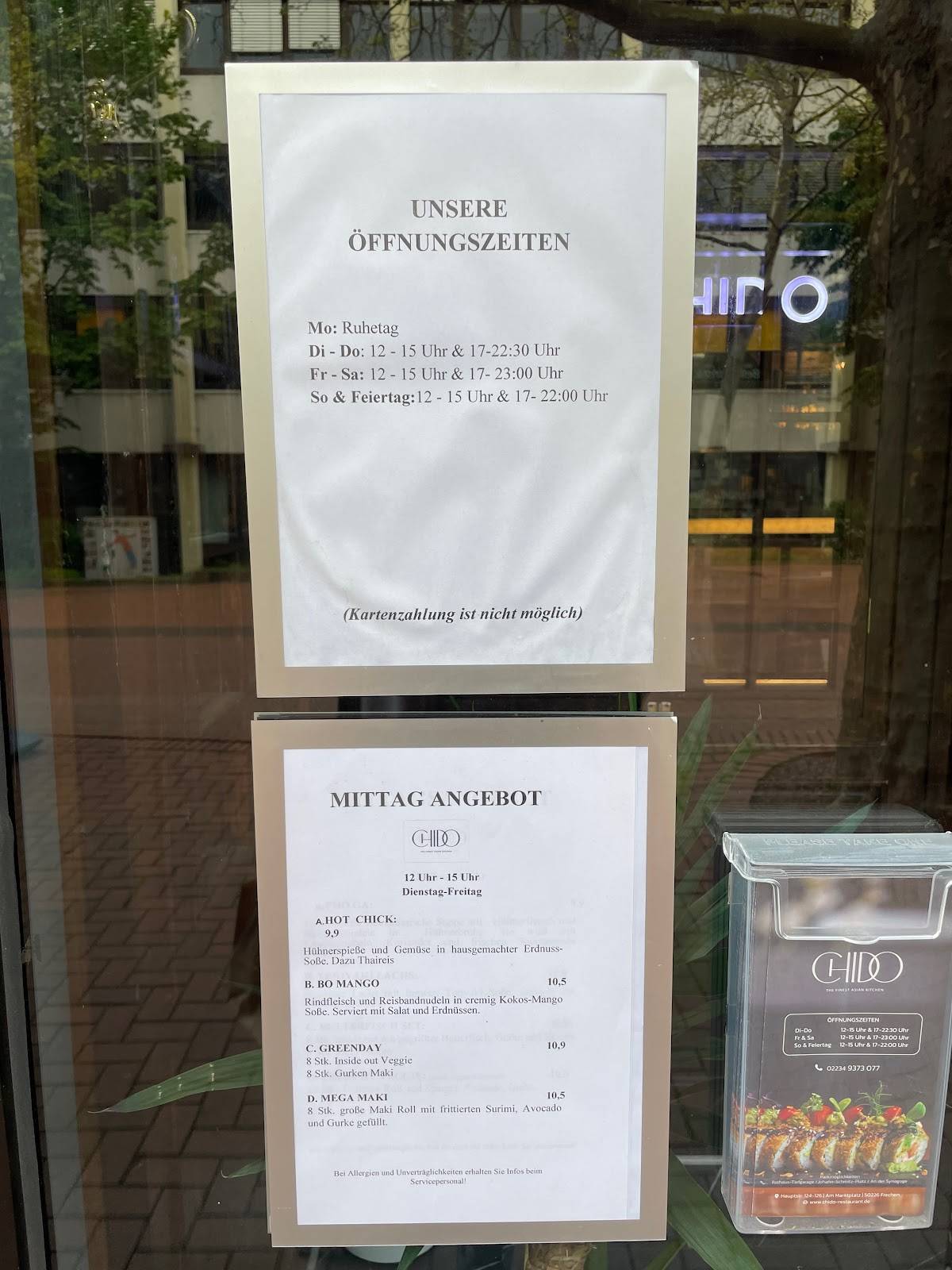 Menu at Chido Restaurant, Frechen