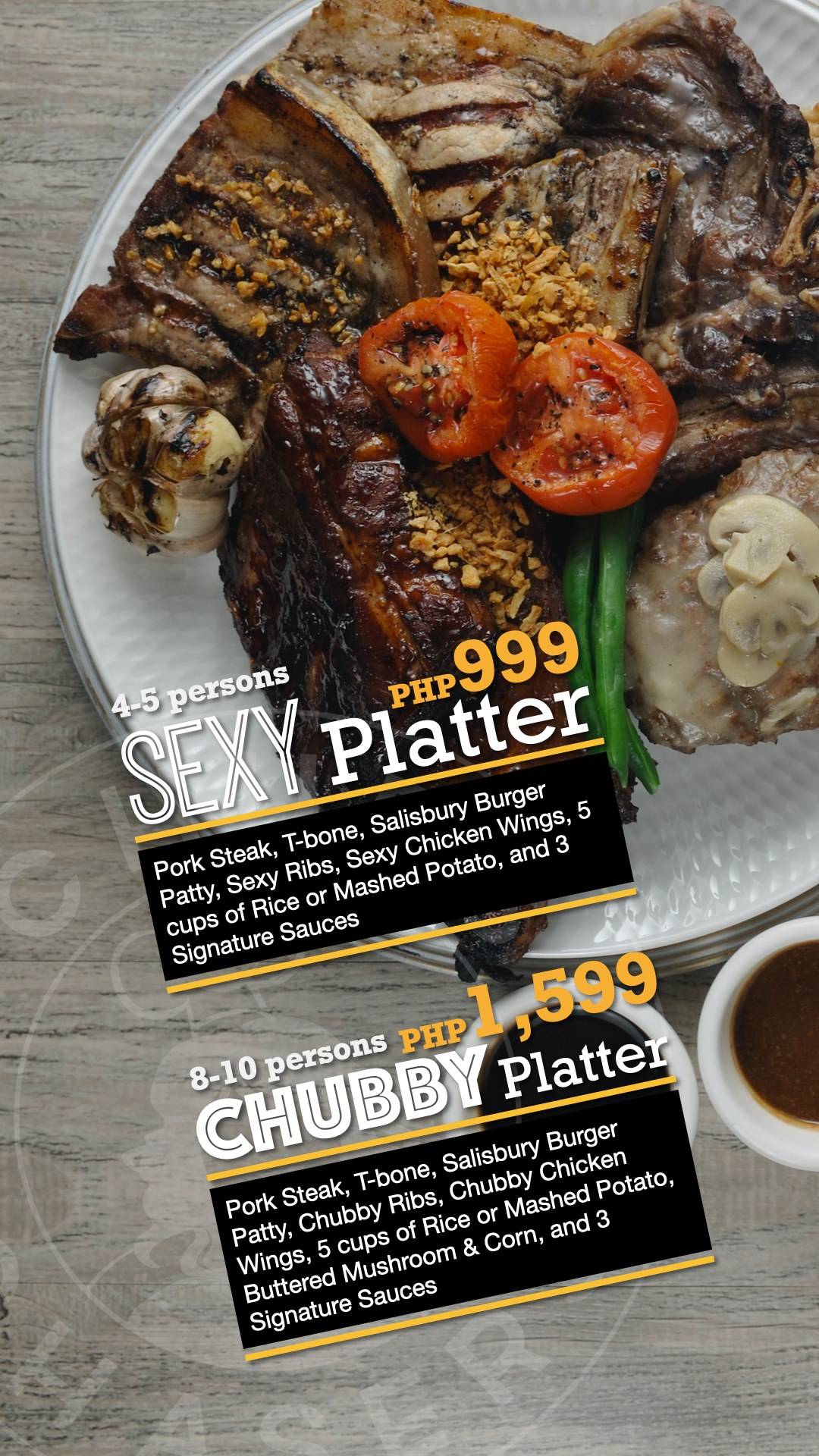 Carta de parrilla Chubs Chasers Steak and Ribs, Ciudad Quezon, 86 ...