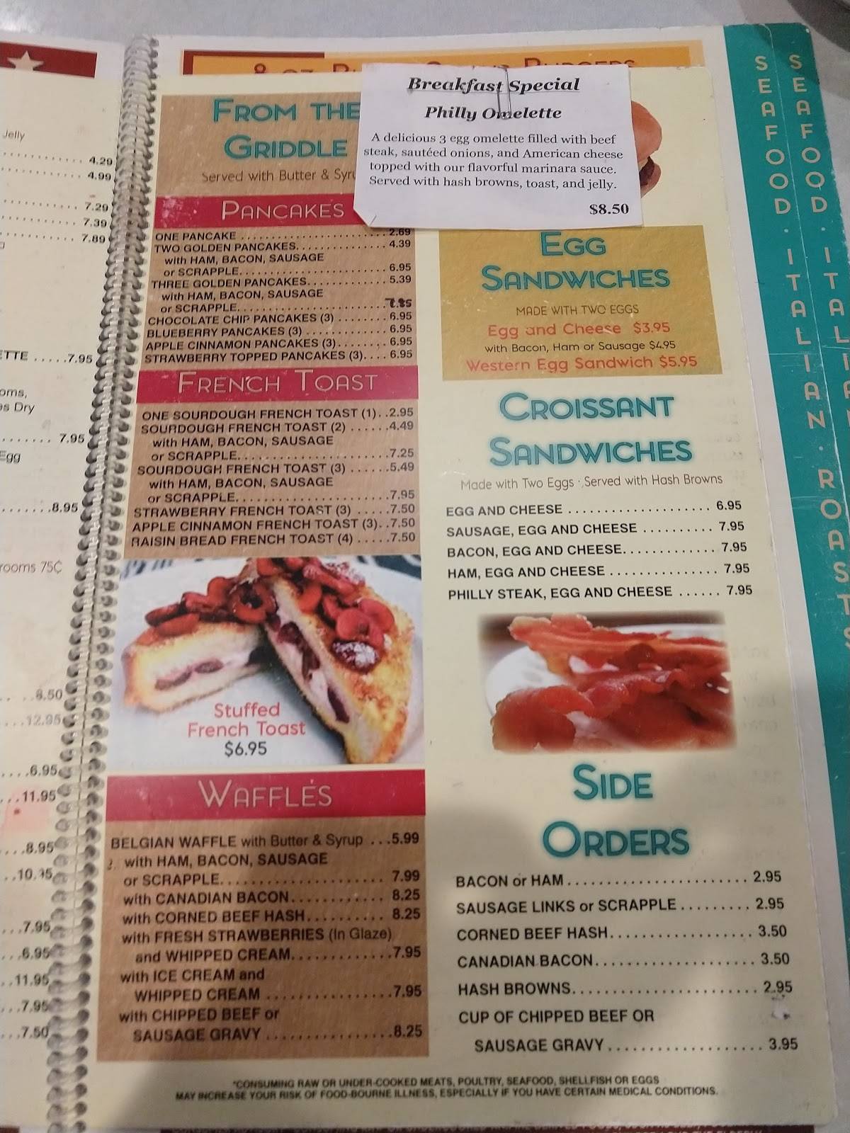 Menu at City Star Diner restaurant, Manheim