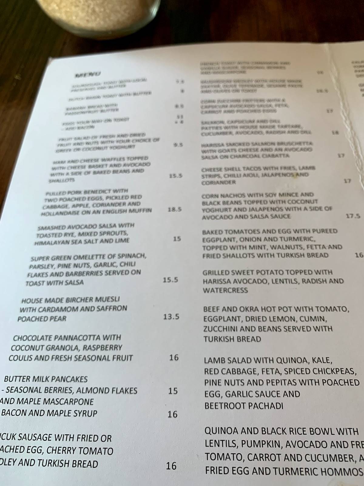 Menu at Coffee Institute cafe, Walkerville, 96 Walkerville Terrace