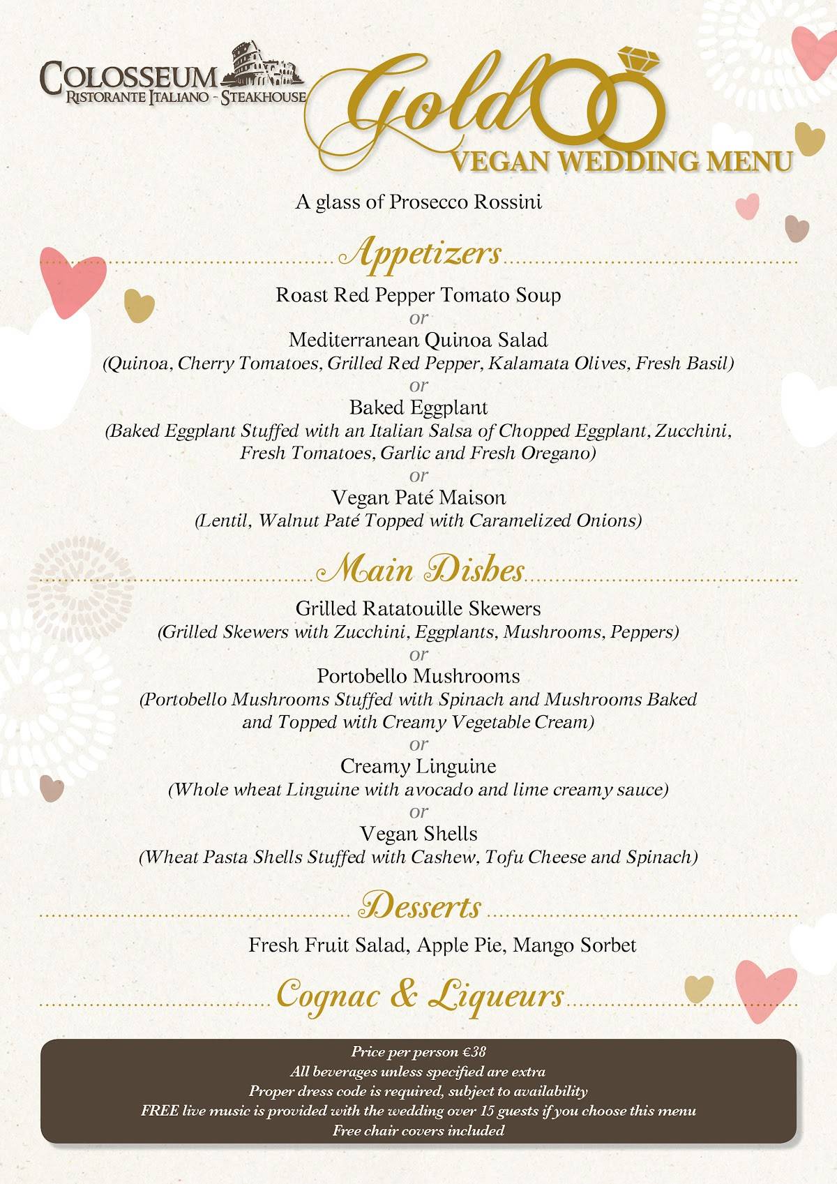 Menu at Colosseum Restaurant Live Shows & Weddings, Paphos