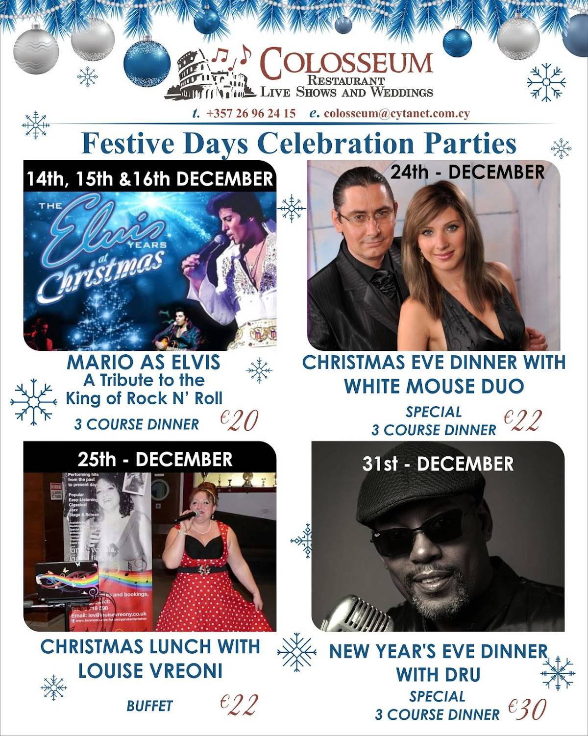 Menu at Colosseum Restaurant Live Shows & Weddings, Paphos