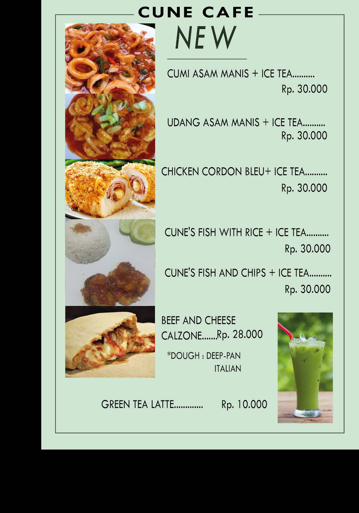 Menu at Cune Cafe & Resto, Bandung