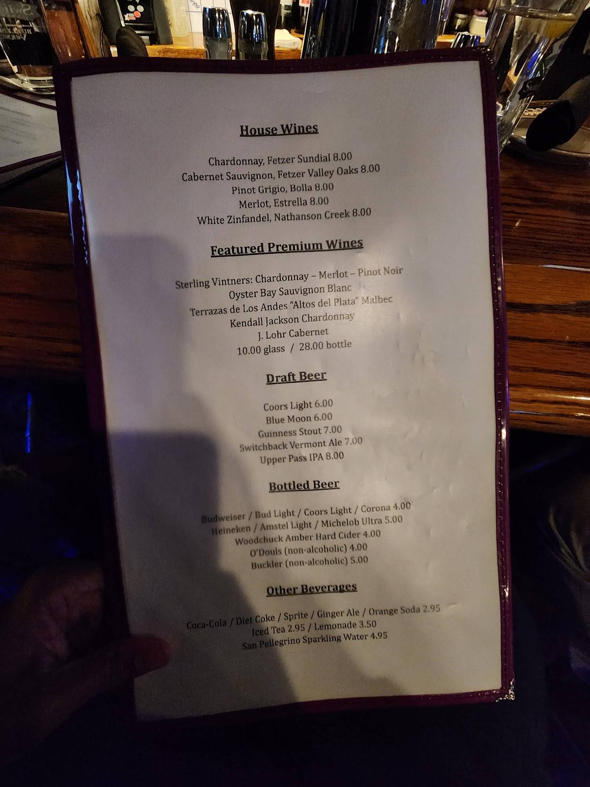 Menu at DJ's Restaurant, Ludlow