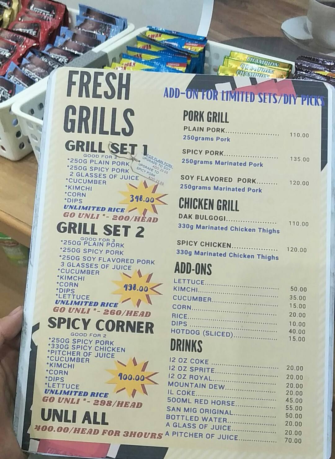 Menu at DT Food House cafeteria, Jordan