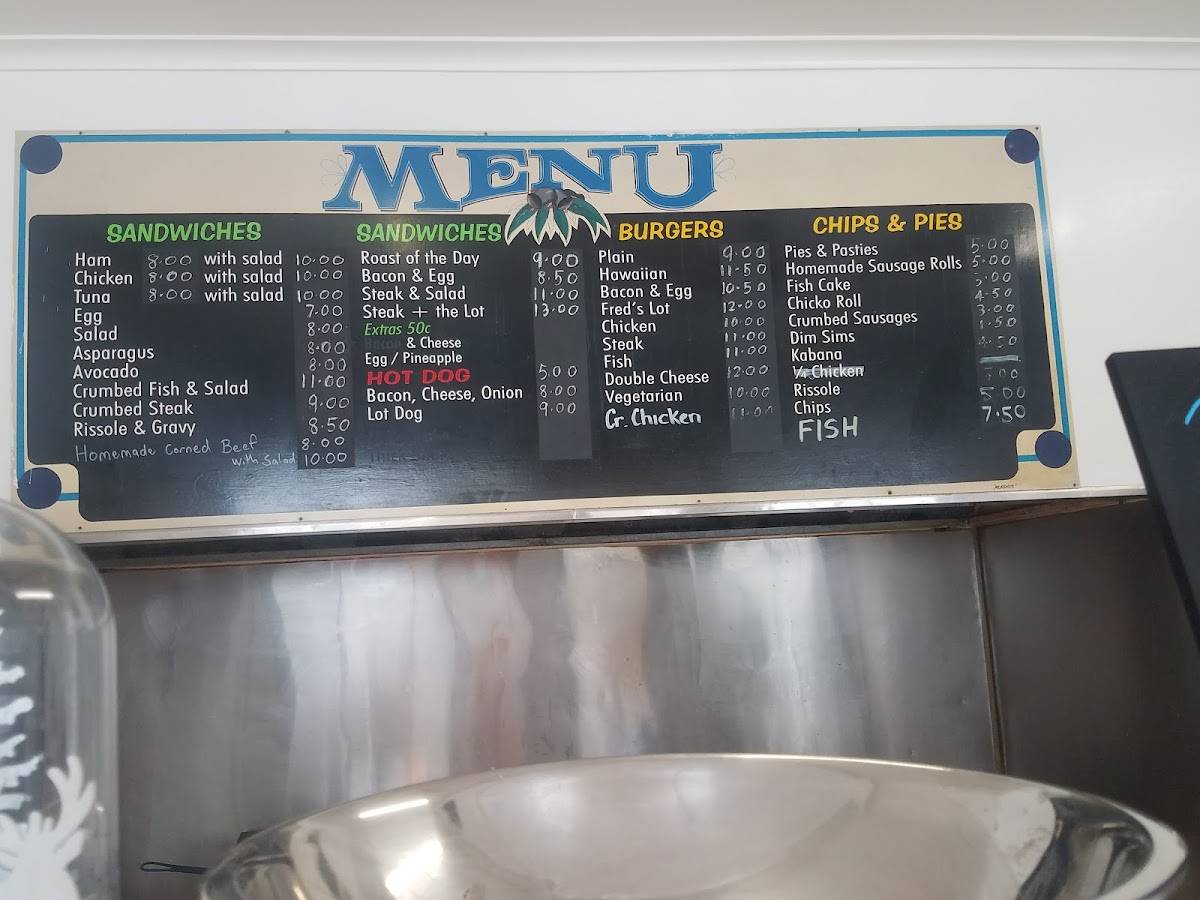 Menu at Dad & Daves Tuckerbox fast food, West End