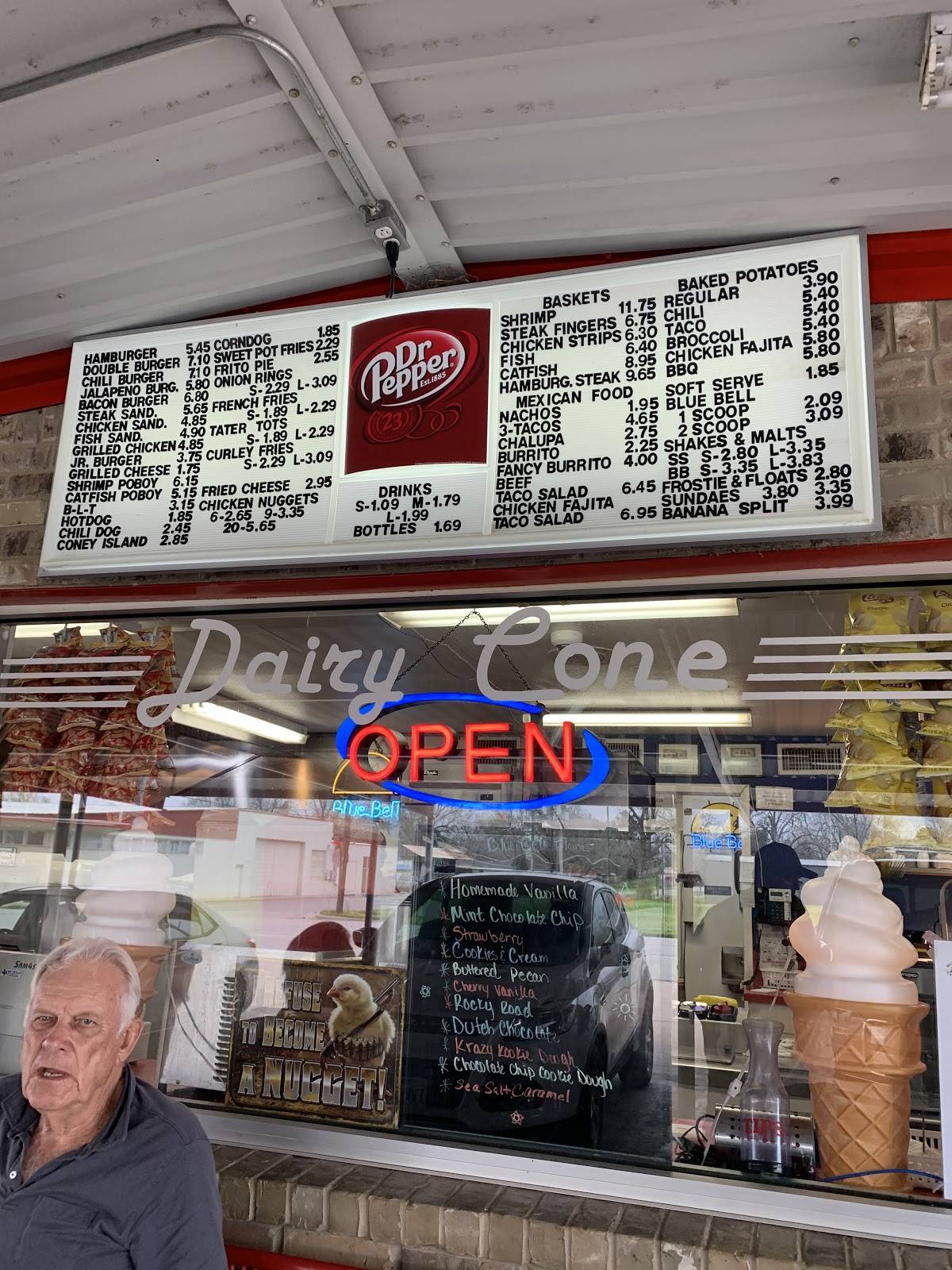 Menu at Dairy Cone fast food, Columbus