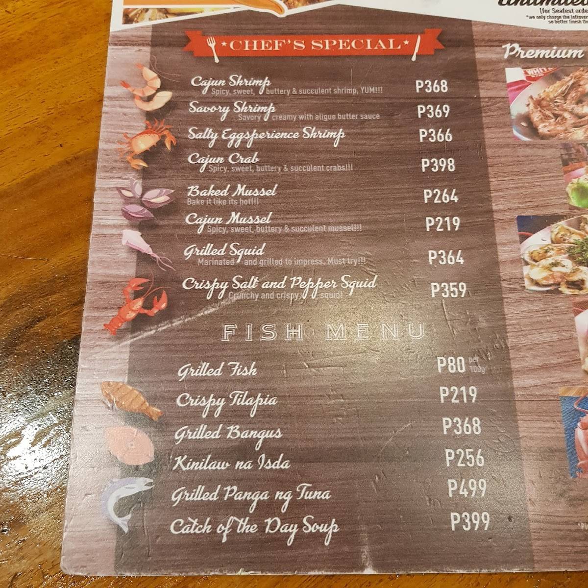 Menu at Dampa Seafood Grill - Tomas Morato restaurant, Quezon City