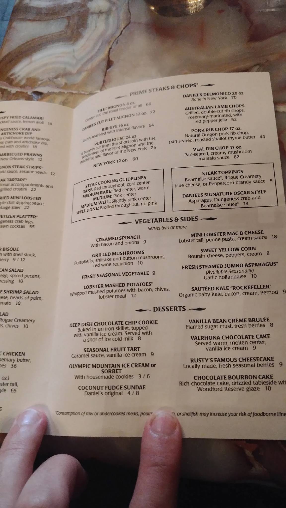 Menu at Daniel's Broiler - Leschi steakhouse, Seattle, 200 Lake ...