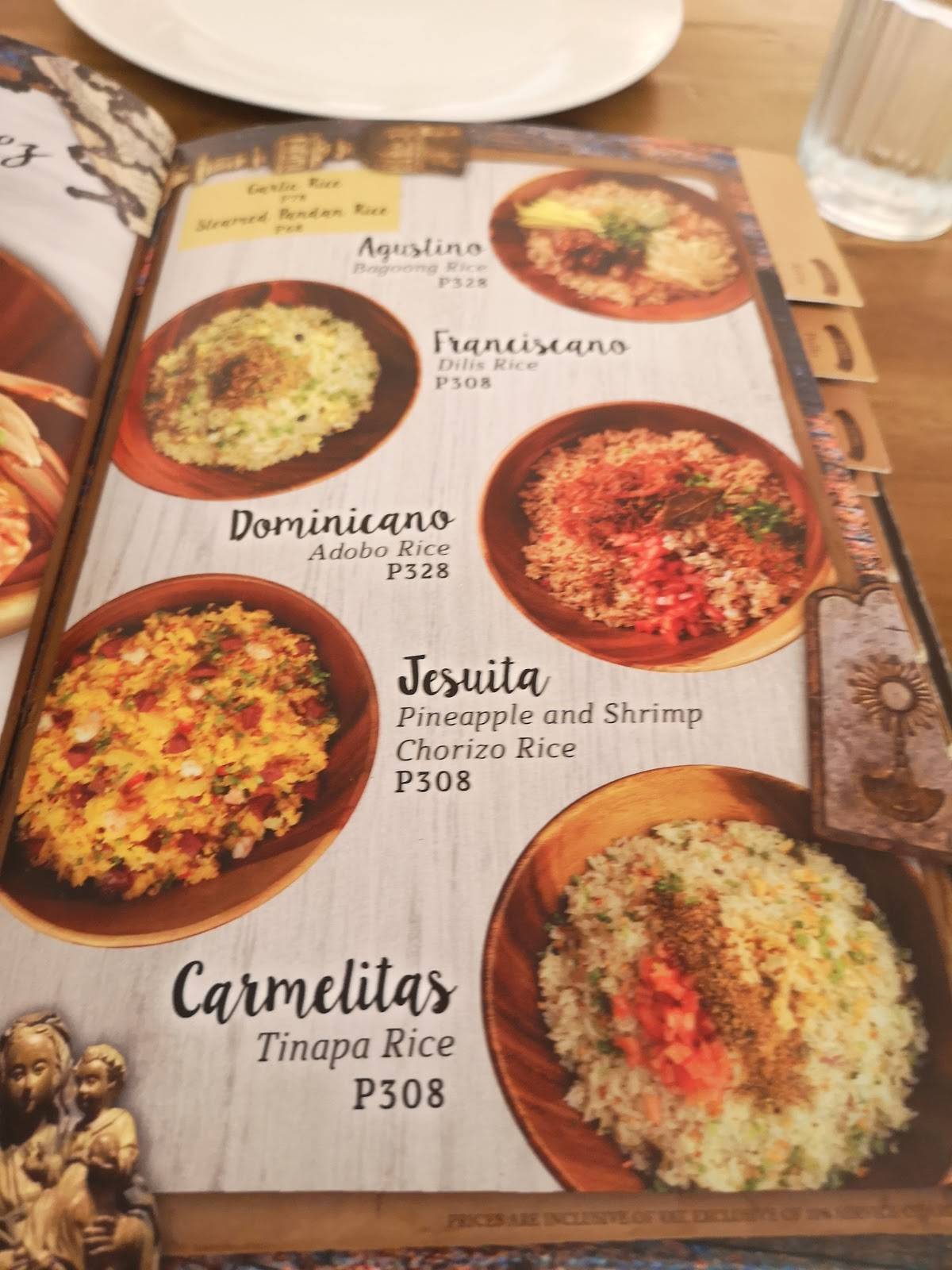 Menu at Dekada, Historic Filipino Cuisine restaurant, Makati
