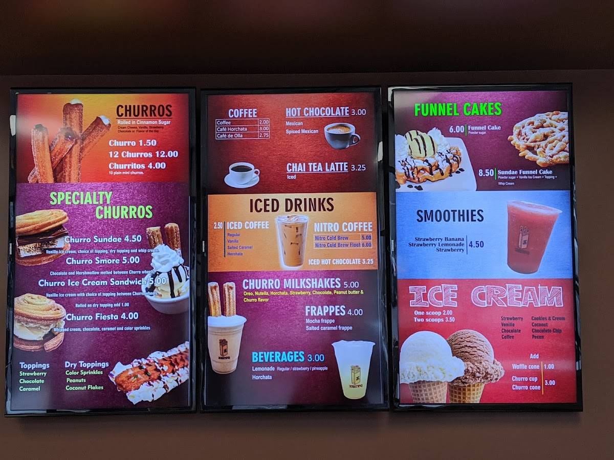 Menu at Xurro Churro Factory desserts, Chicago, N Lincoln Ave