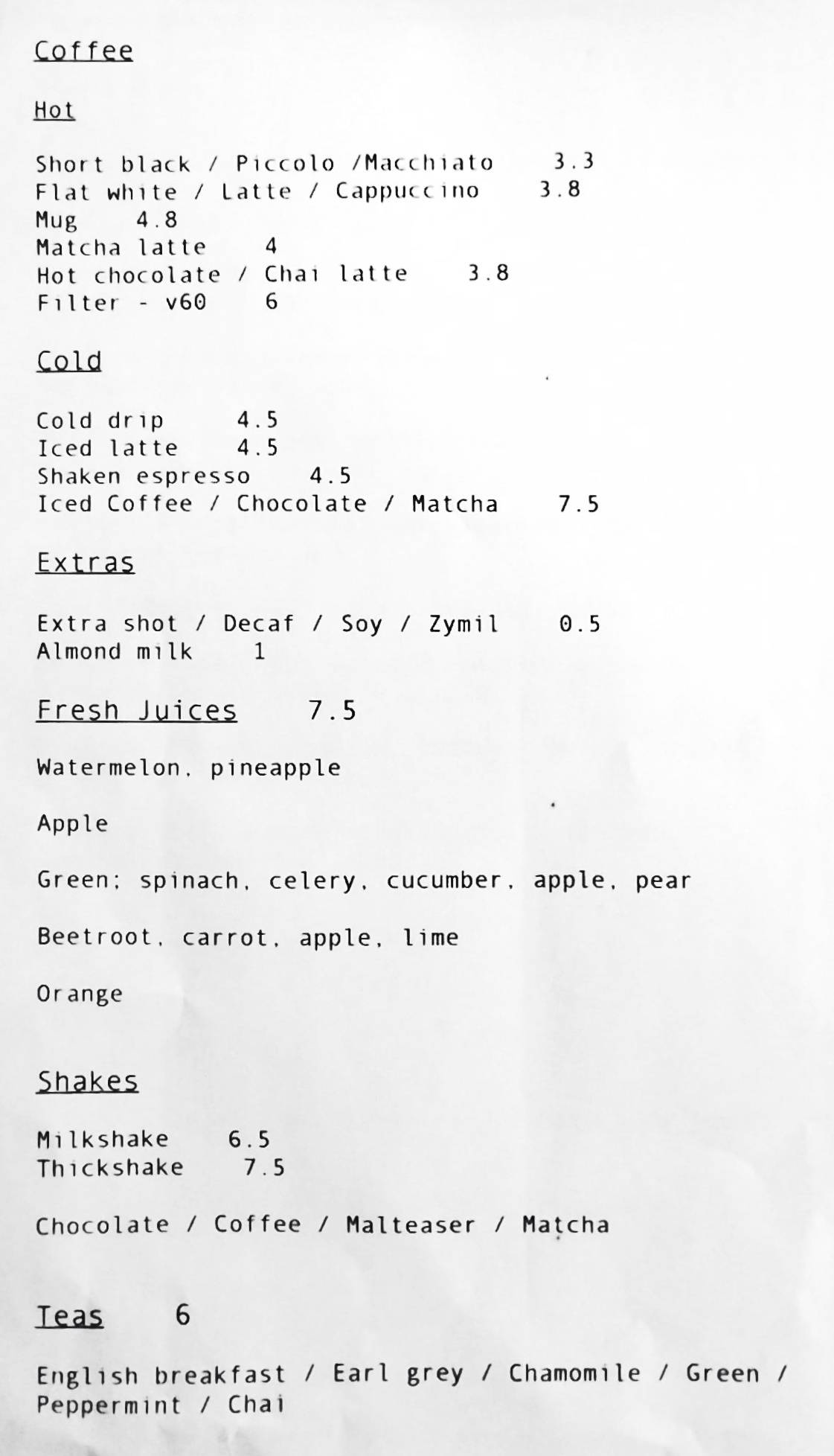 Menu at Devour Cafe Patisserie, Adelaide, 52 Davenport Terrace