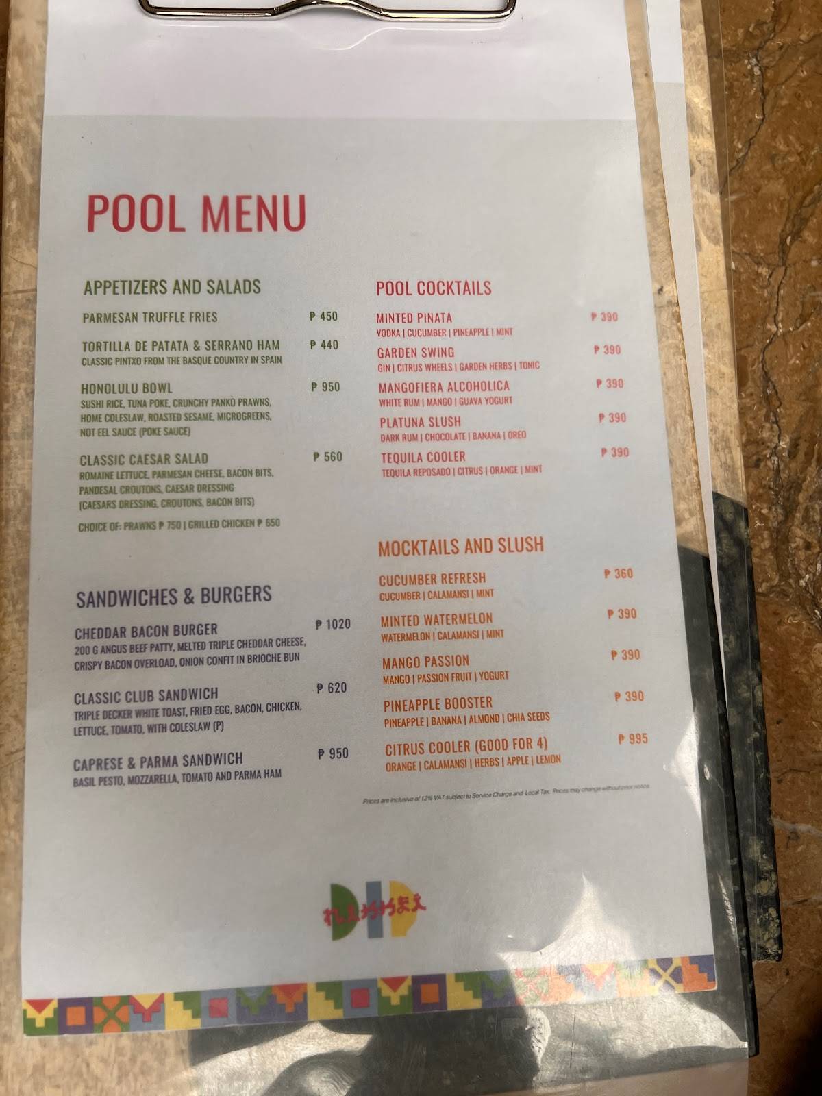 Menu at Dip (Nikkei Restaurant), Lapu-Lapu City