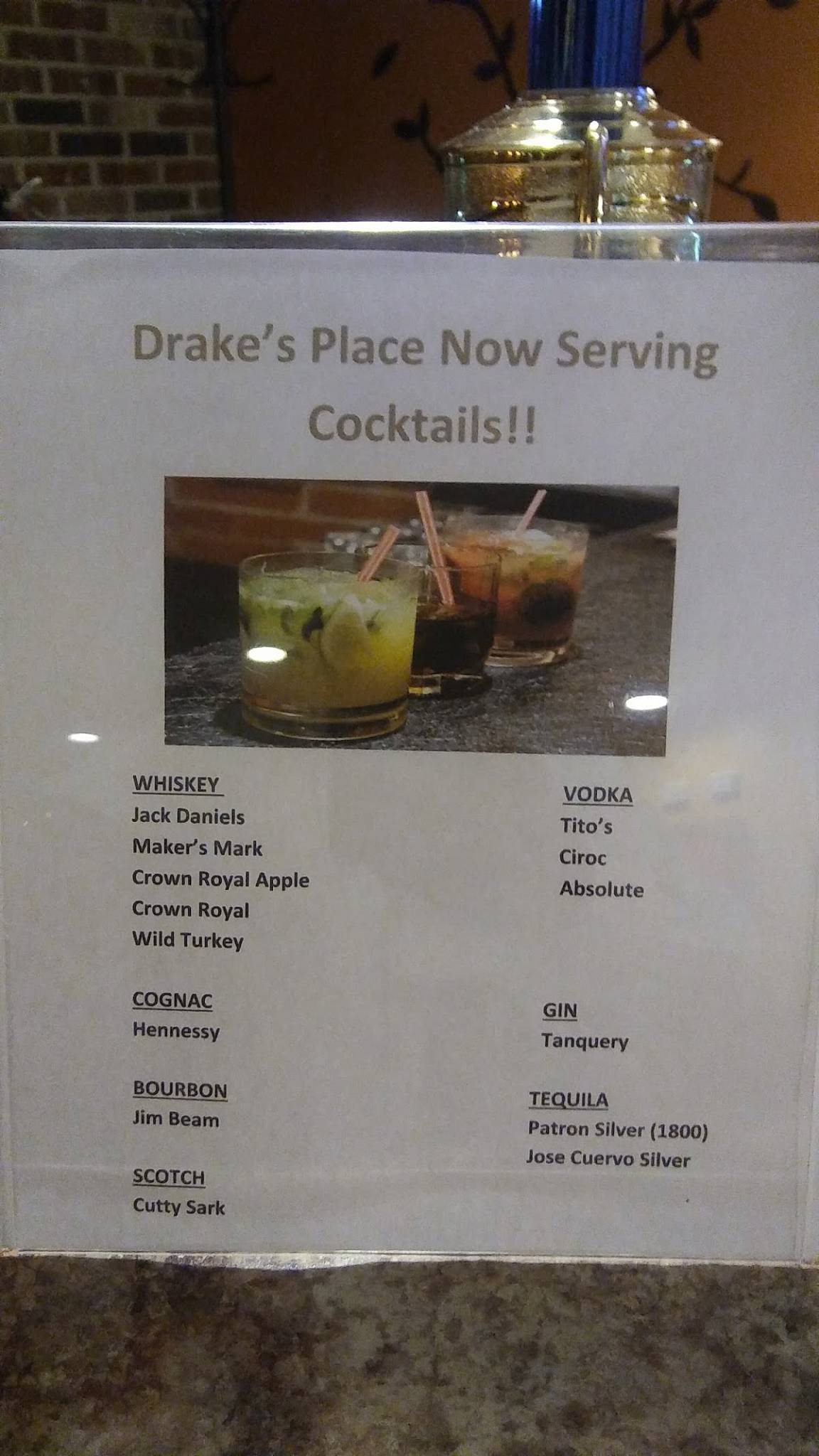 Menu at Drake's Place Restaurant & BBQ Smokehouse, Ferguson