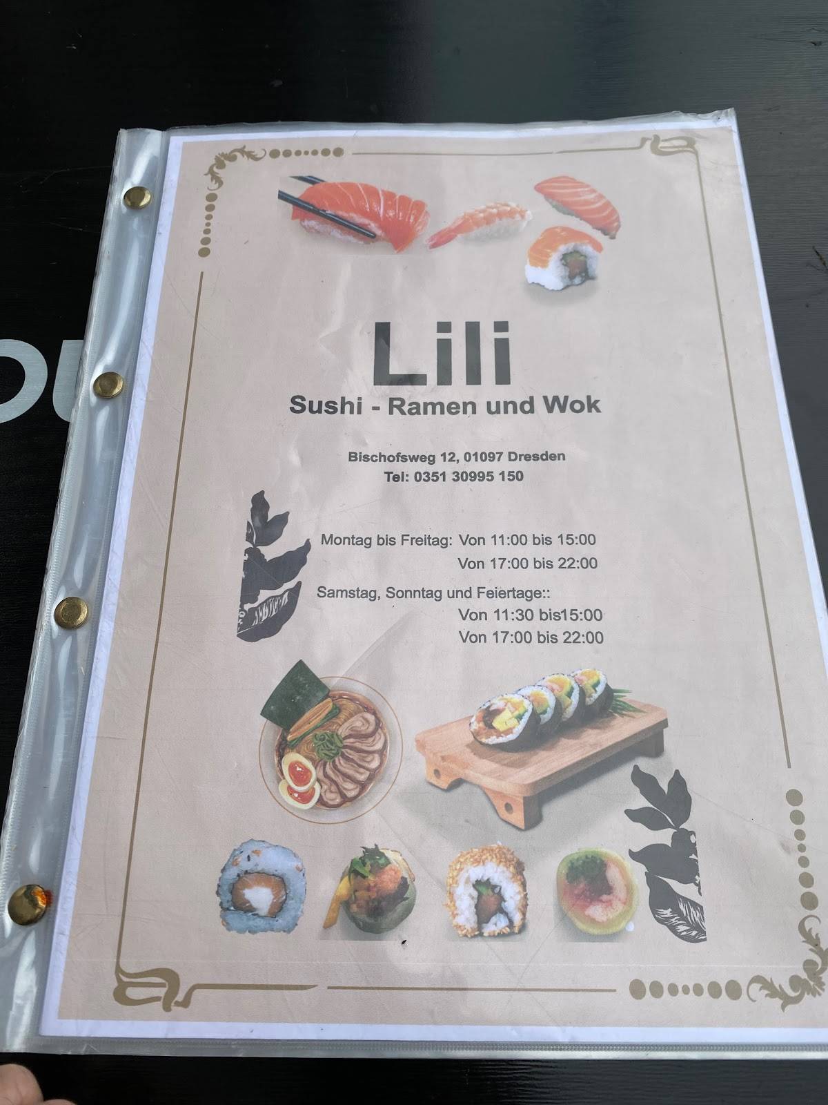 Menu at Lili Sushi Ramen und Wok restaurant, Dresden
