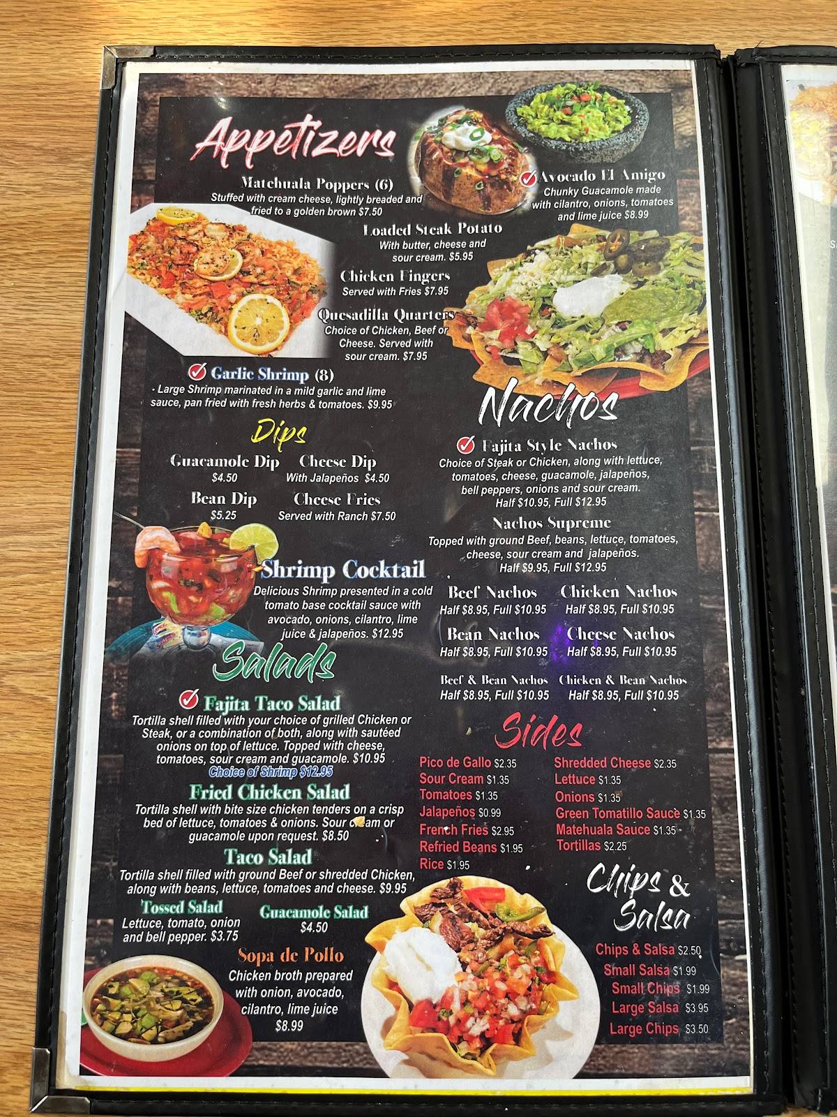 Menu at El Amigo Bar Grill Mexican Restaurant, Hope Hull
