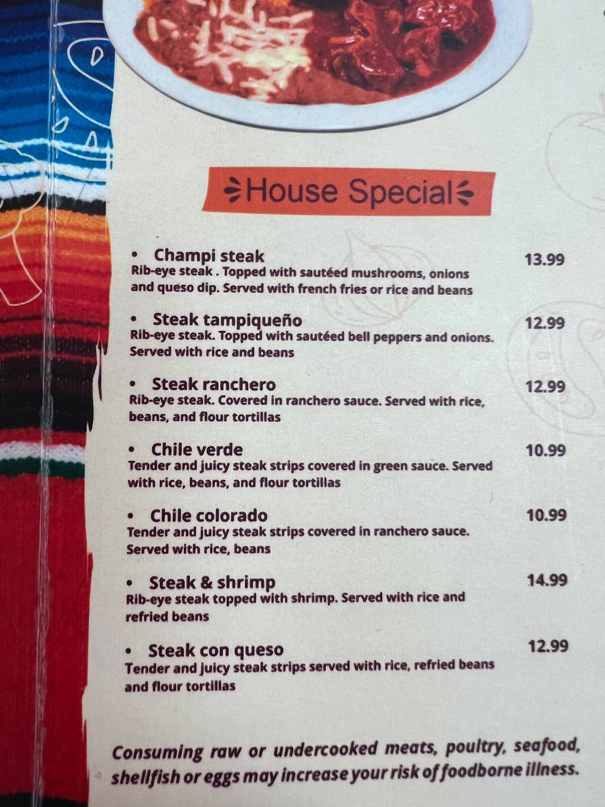 Menu at El Barril Mexican Restaurant, Edgington