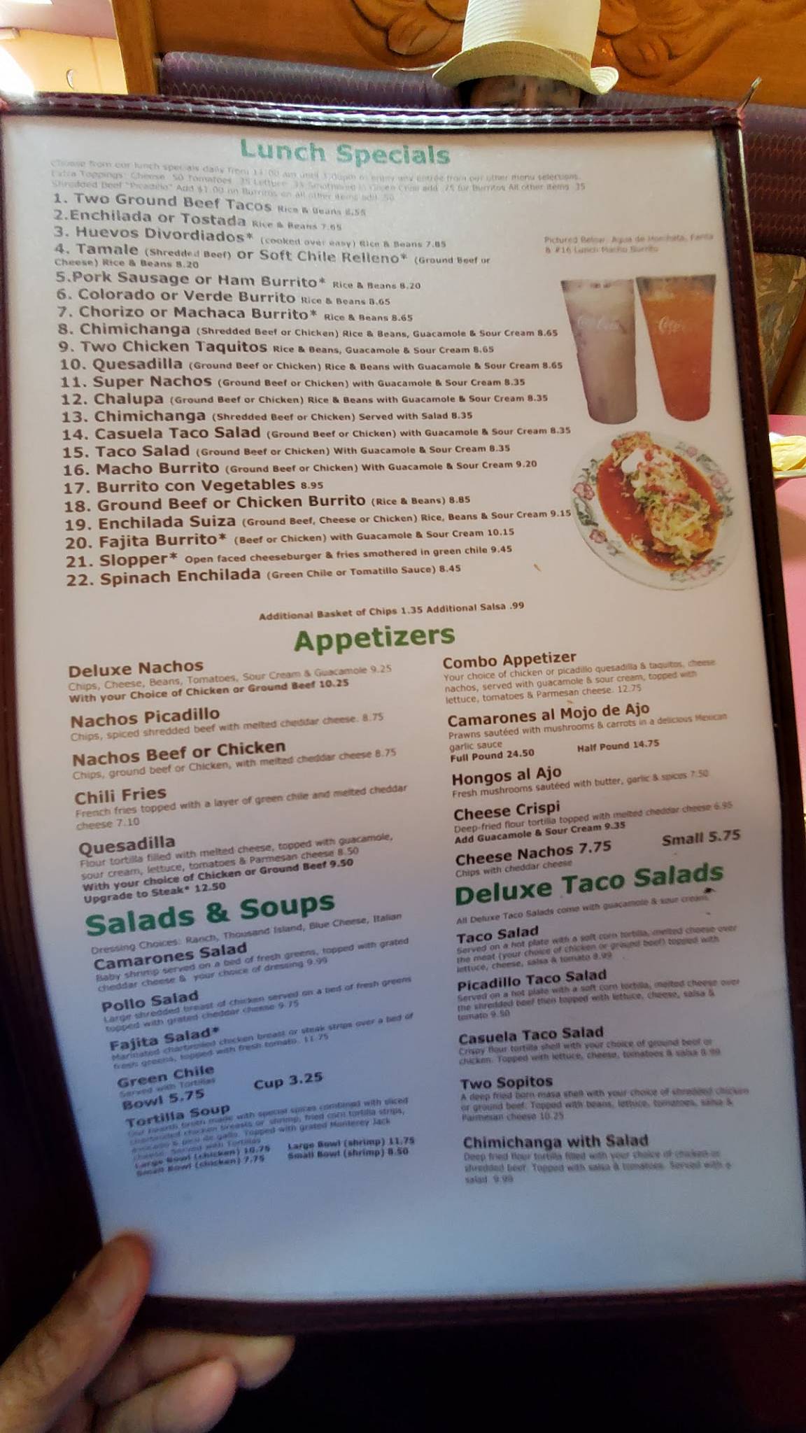 Menu at El Caporal Family Mexican Restaurant, Cañon City, Main St