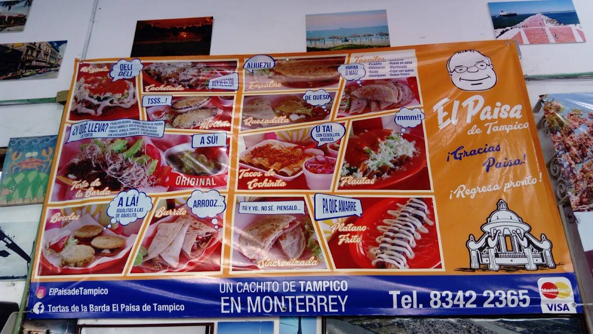 Carta del restaurante El Paisa del Tampico, Monterrey
