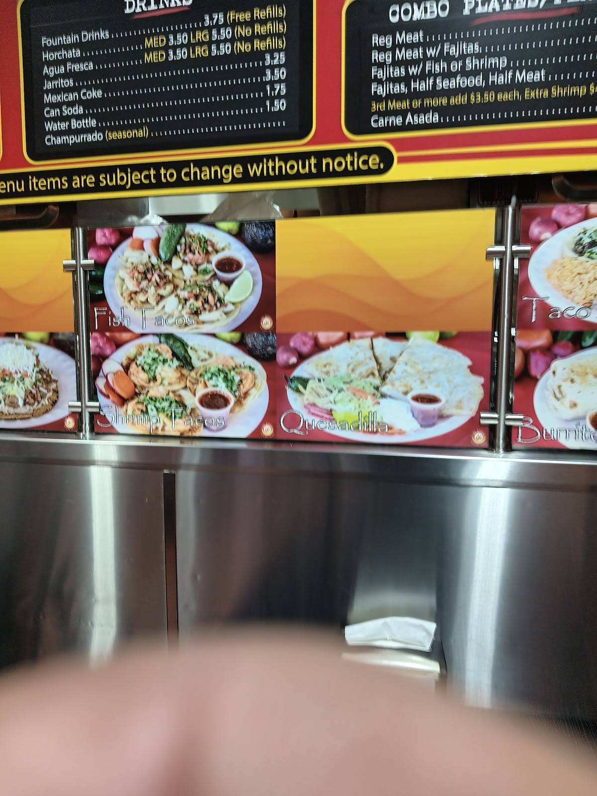 Menu at El Roy's Mexican Grill restaurant, Petaluma, 210 Edith St
