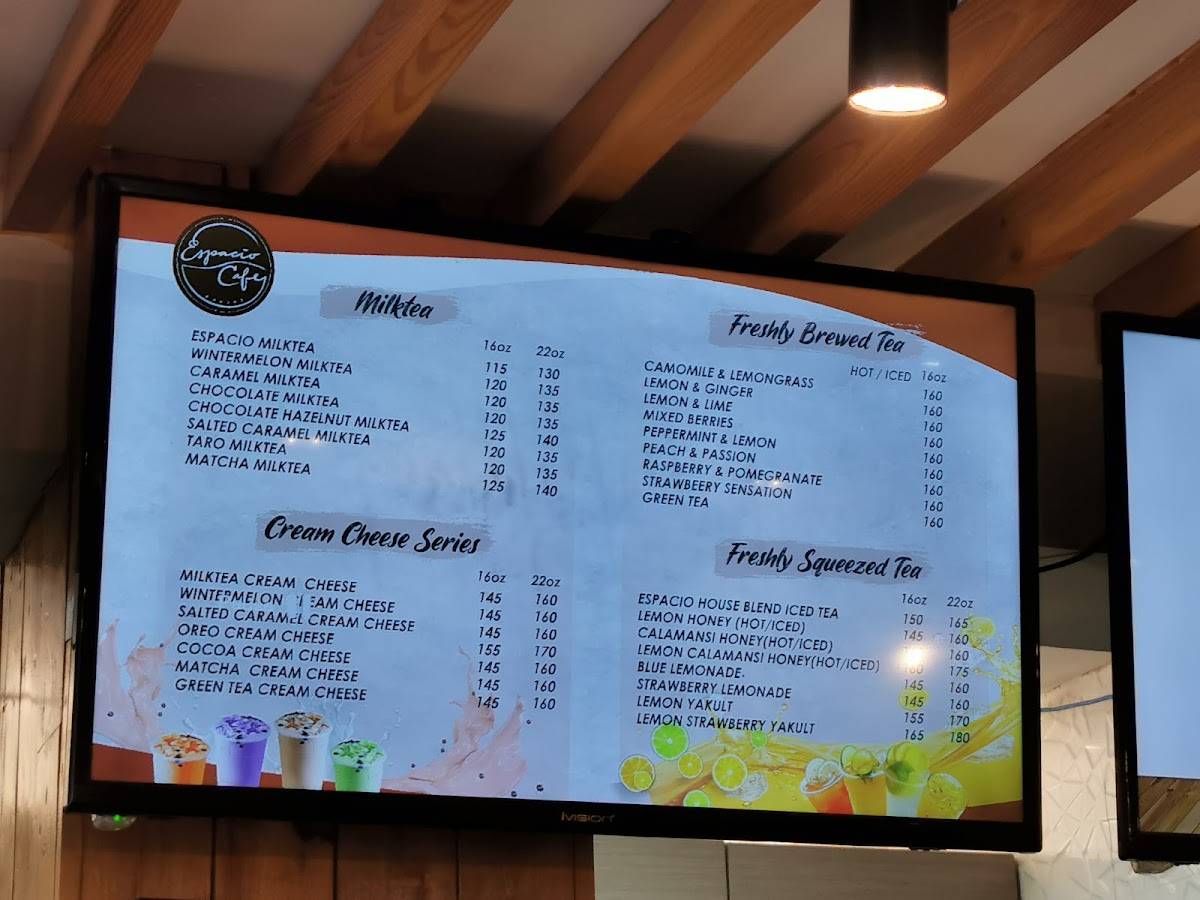 Menu at Espacio Cafe Banawe, Quezon City