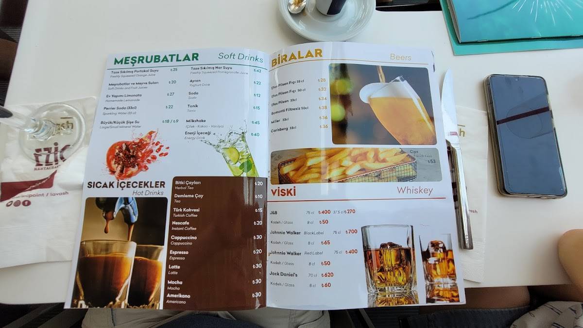 Menu at Eziç Peanuts, Cyprus, Karakız Sk 26