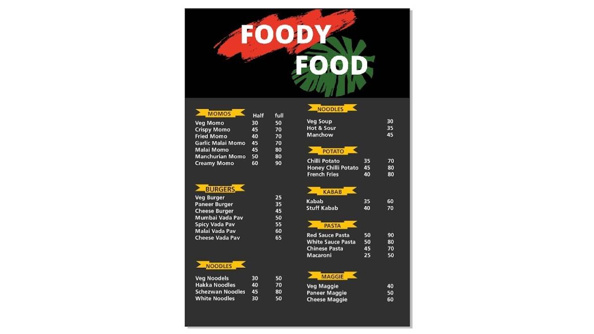 Menu at FOODY FOOD, Rishikesh