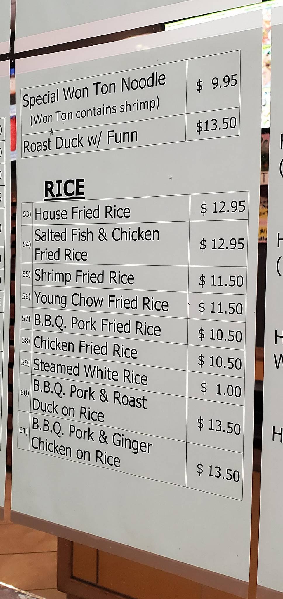 Menu at Asian Mix fast food, Honolulu, 1234 S Beretania St.