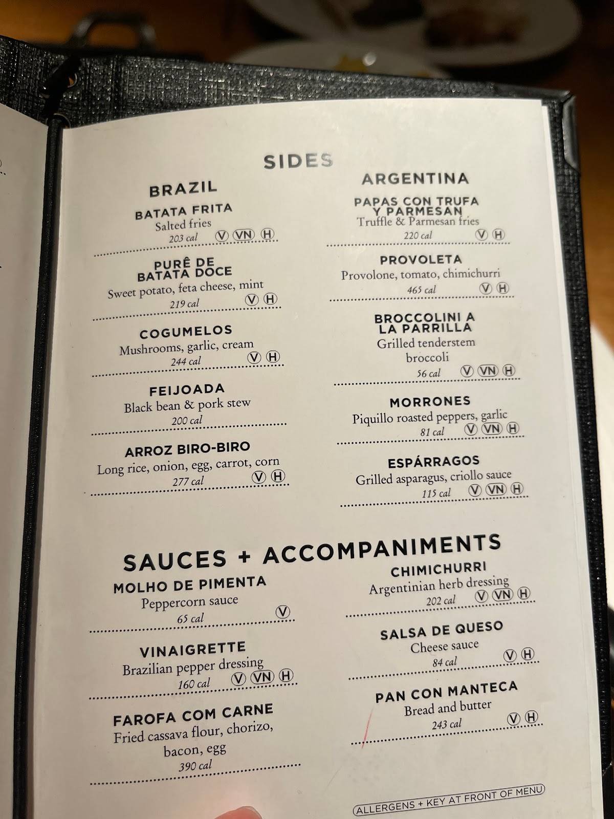 Menu at Fazenda Rodizio Bar & Grill Birmingham, Birmingham
