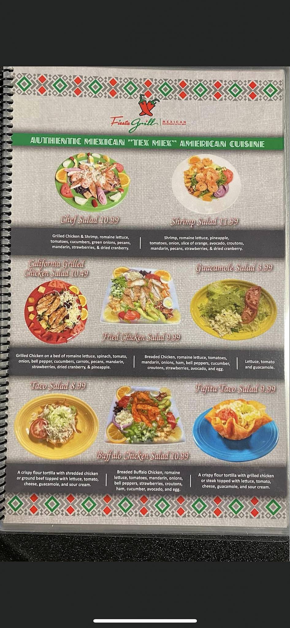Menu at Fiesta Grill Mexican restaurant & Tex-Mex, Ripley