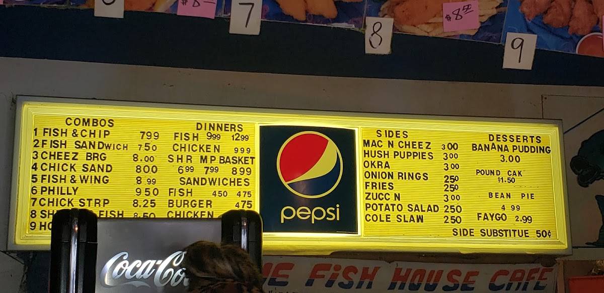 Menu at Fish House Cafe, Tacoma