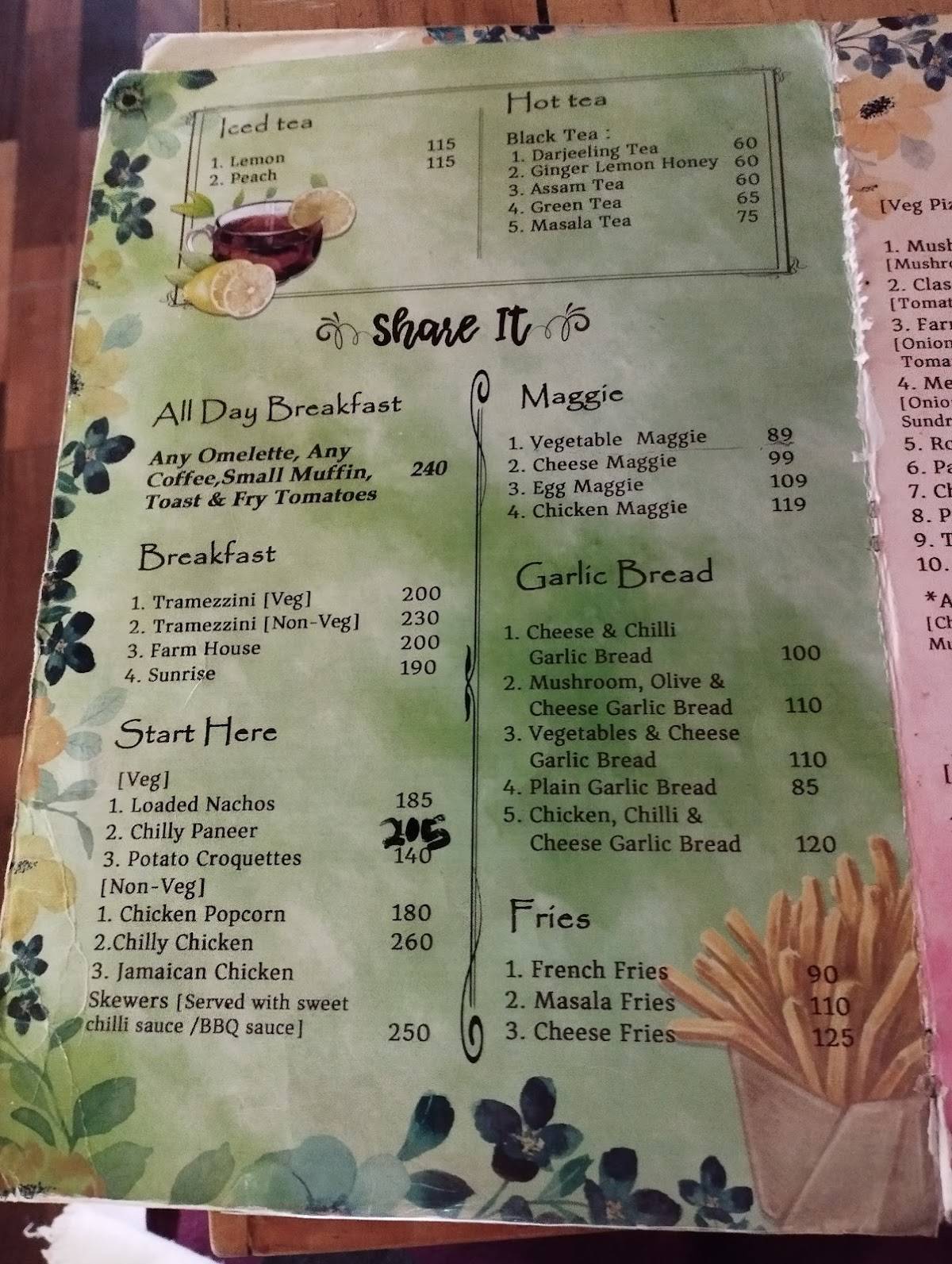 Menu at Flavours Cafe & Bakery, Varanasi, Swastik Plaza