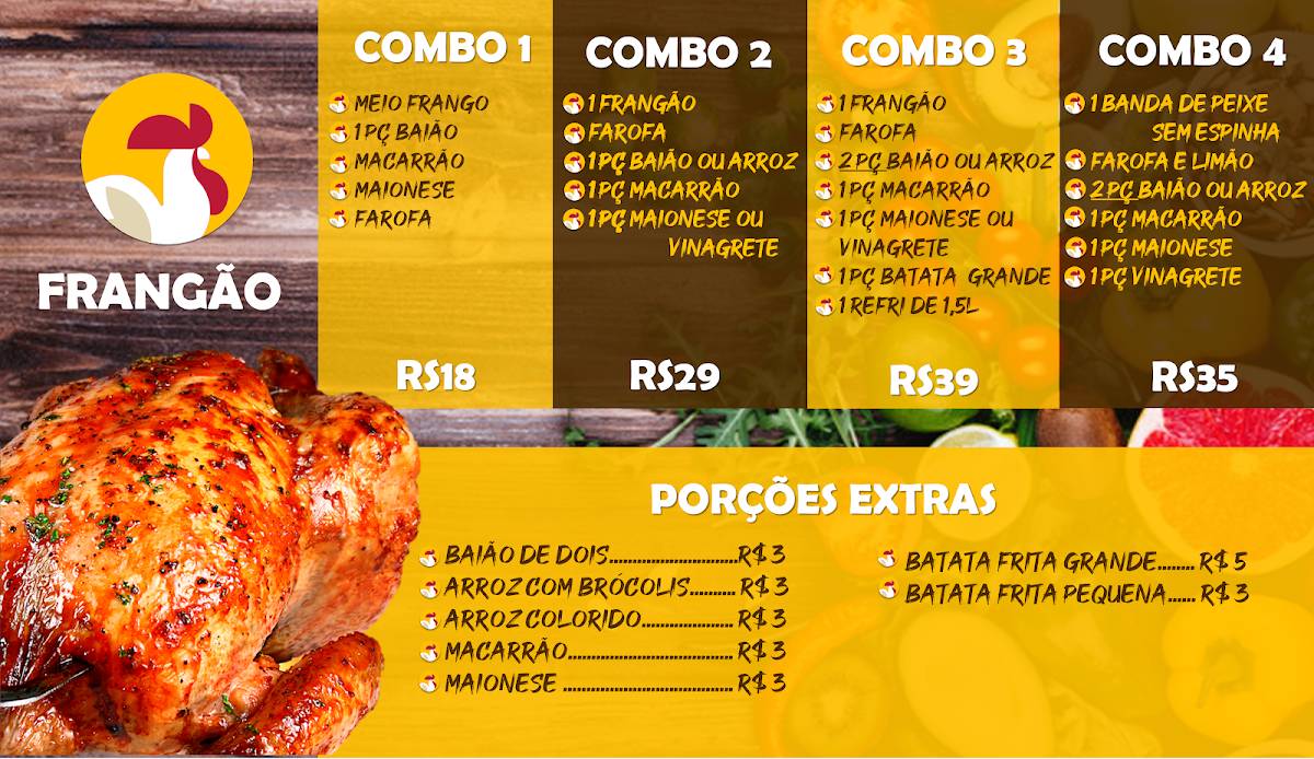 Menu at Frangão - Frango e Peixe Assado restaurant, Manaus