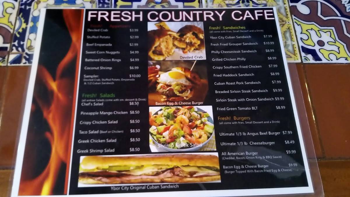 Menu at Fresh Country Cafe, Zephyrhills, 6834 Gall Blvd