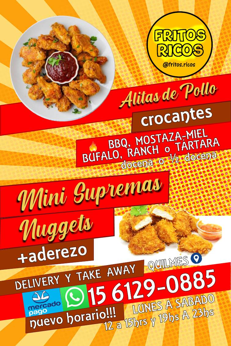 Menu at Fritos Ricos - Tequeños Alitas Nuggets y mas restaurant, Quilmes