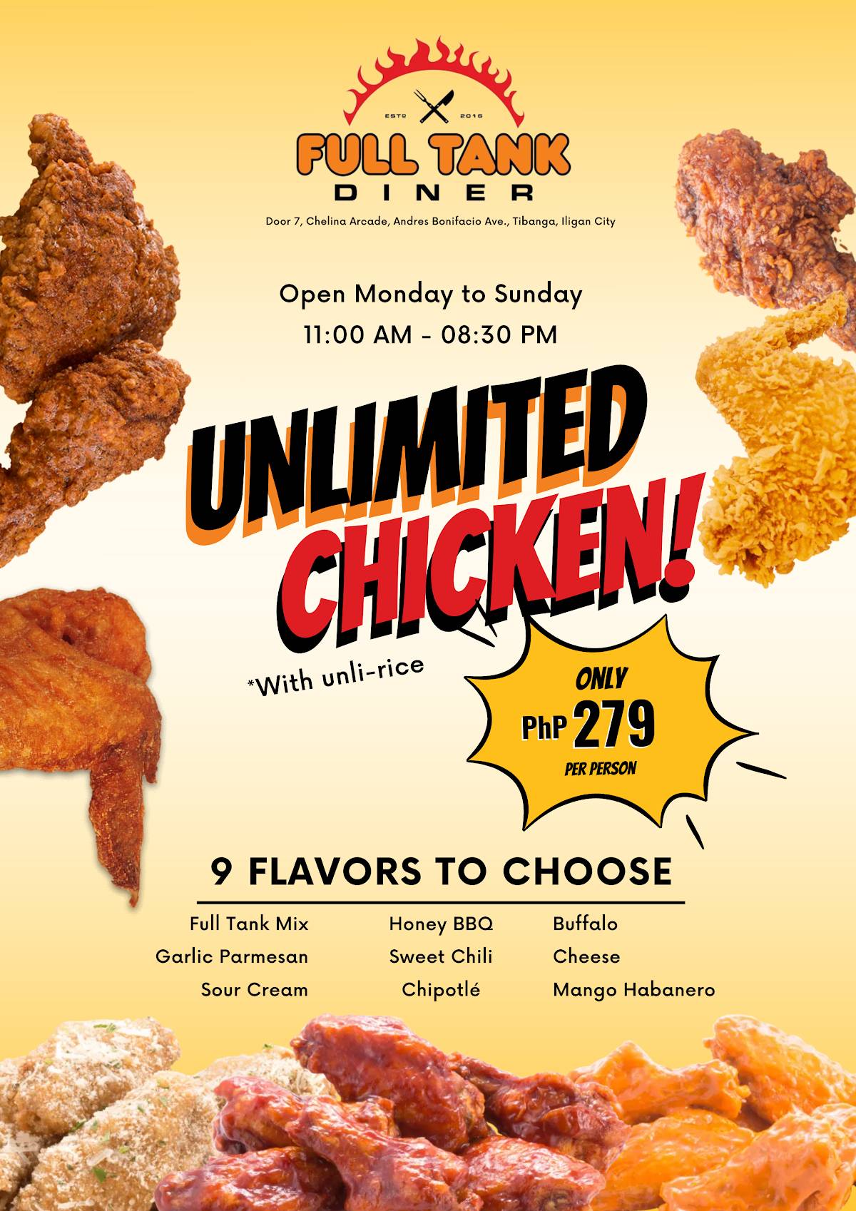 Menu at Full Tank Diner - Iligan restaurant, Iligan City