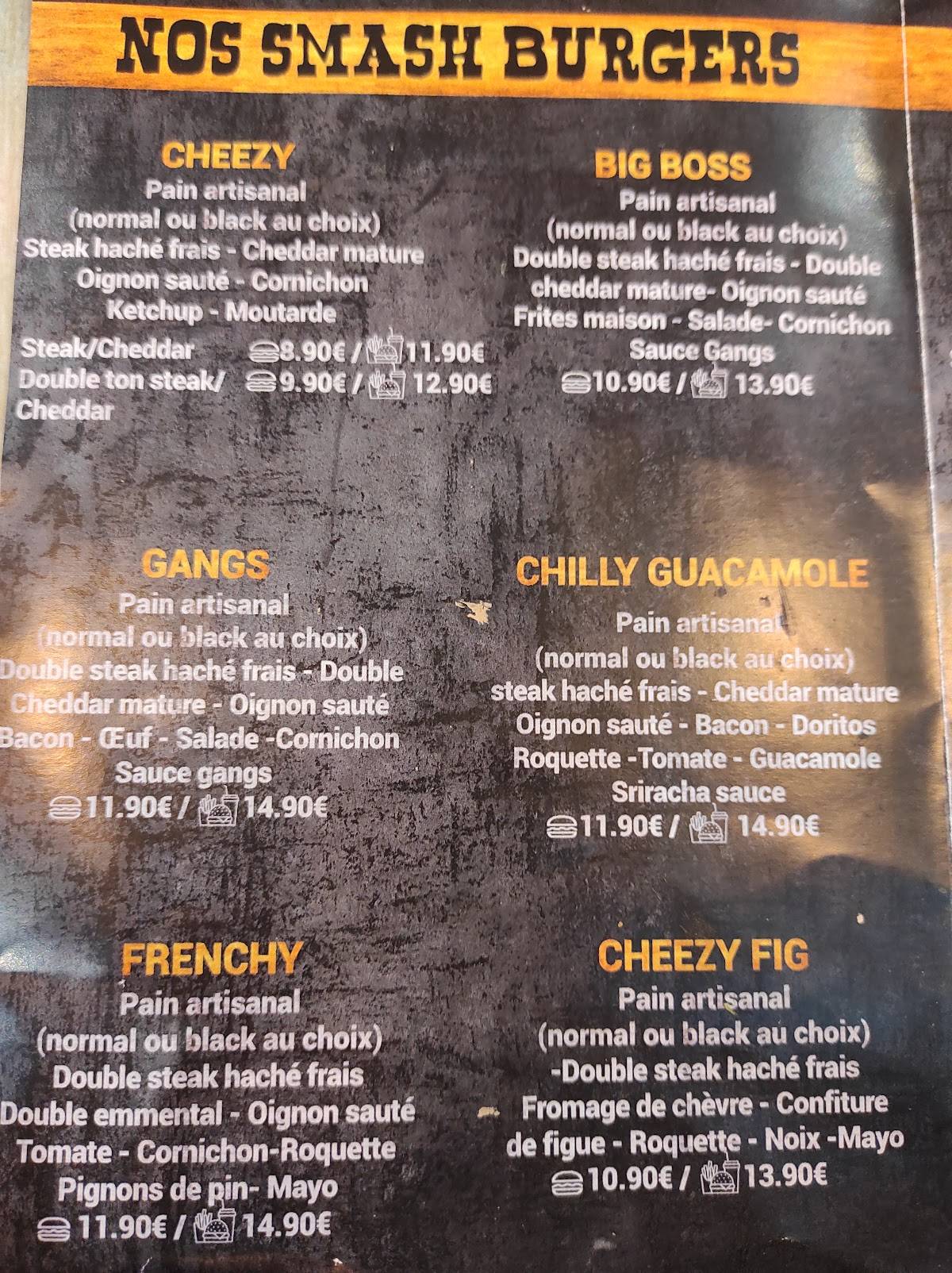 Carta del restaurante GANGS, Paris