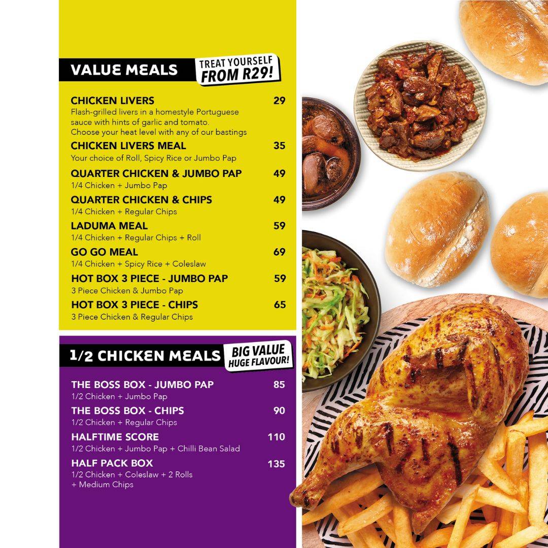 Menu at Galitos restaurant, Richards Bay, Anglers Rod
