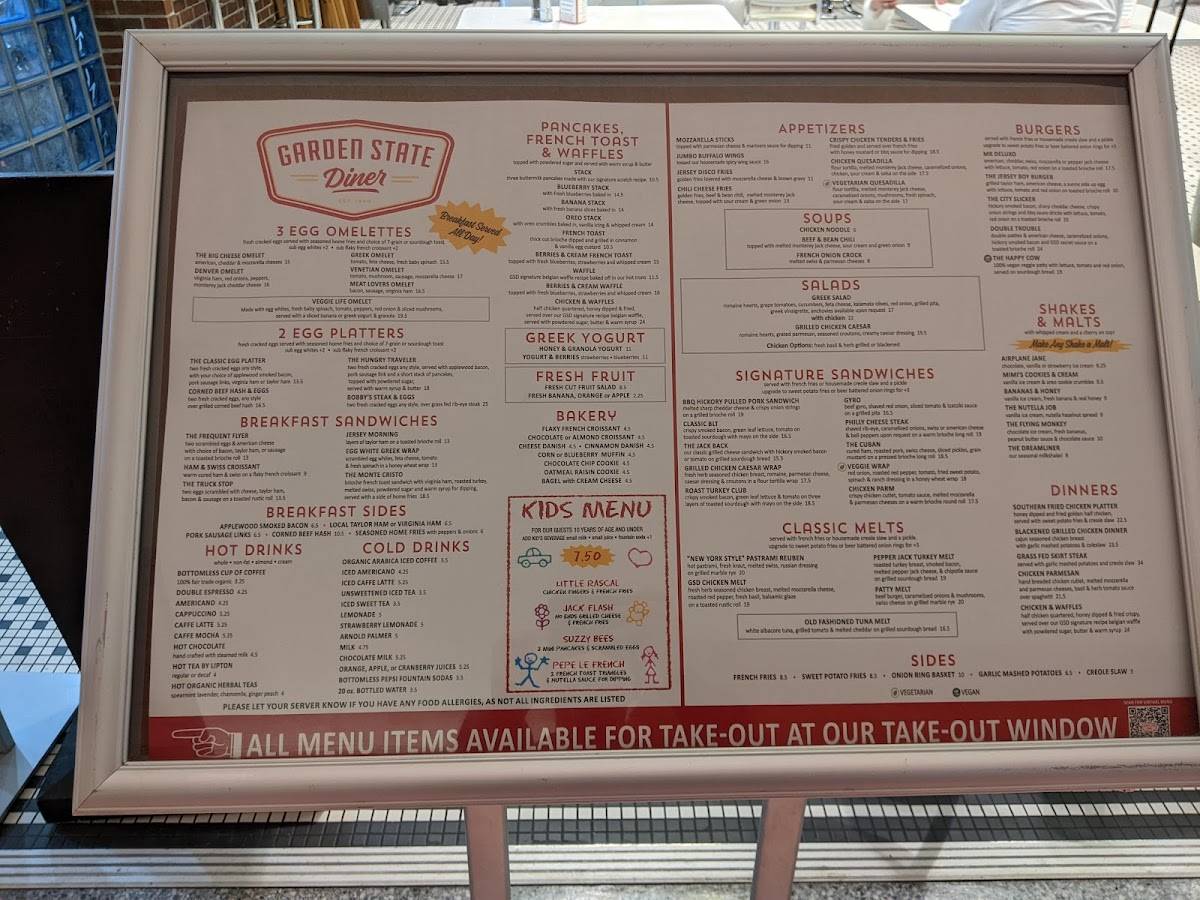 Menu at Garden State Diner restaurant, Newark, Terminal C Gate 109