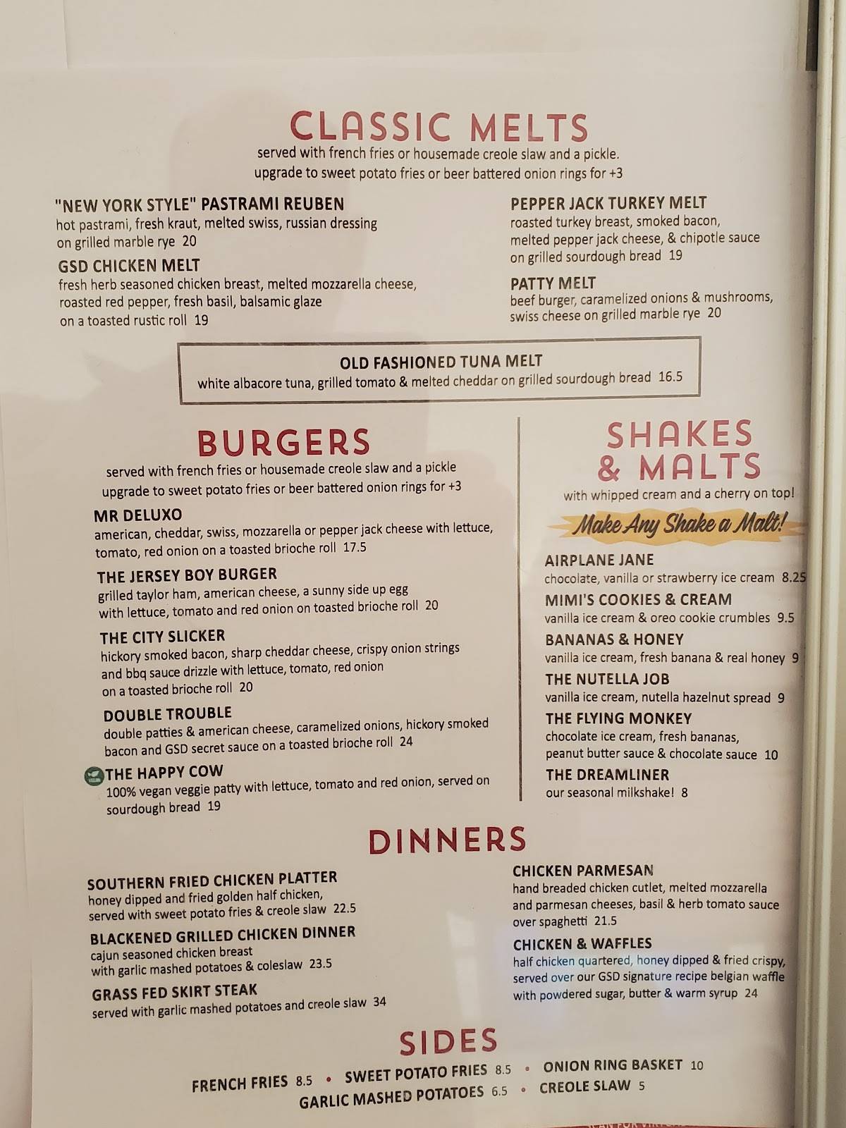 Menu at Garden State Diner restaurant, Newark, Terminal C Gate 109