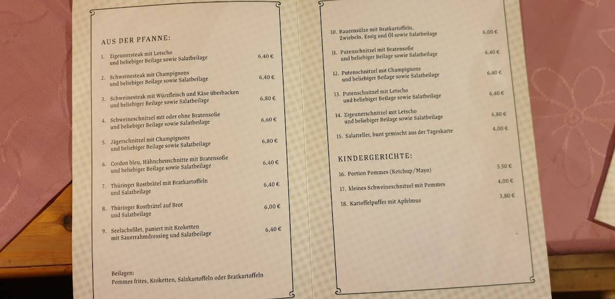 Speisekarte von Gaststätte Zur Post restaurant, Neusiß
