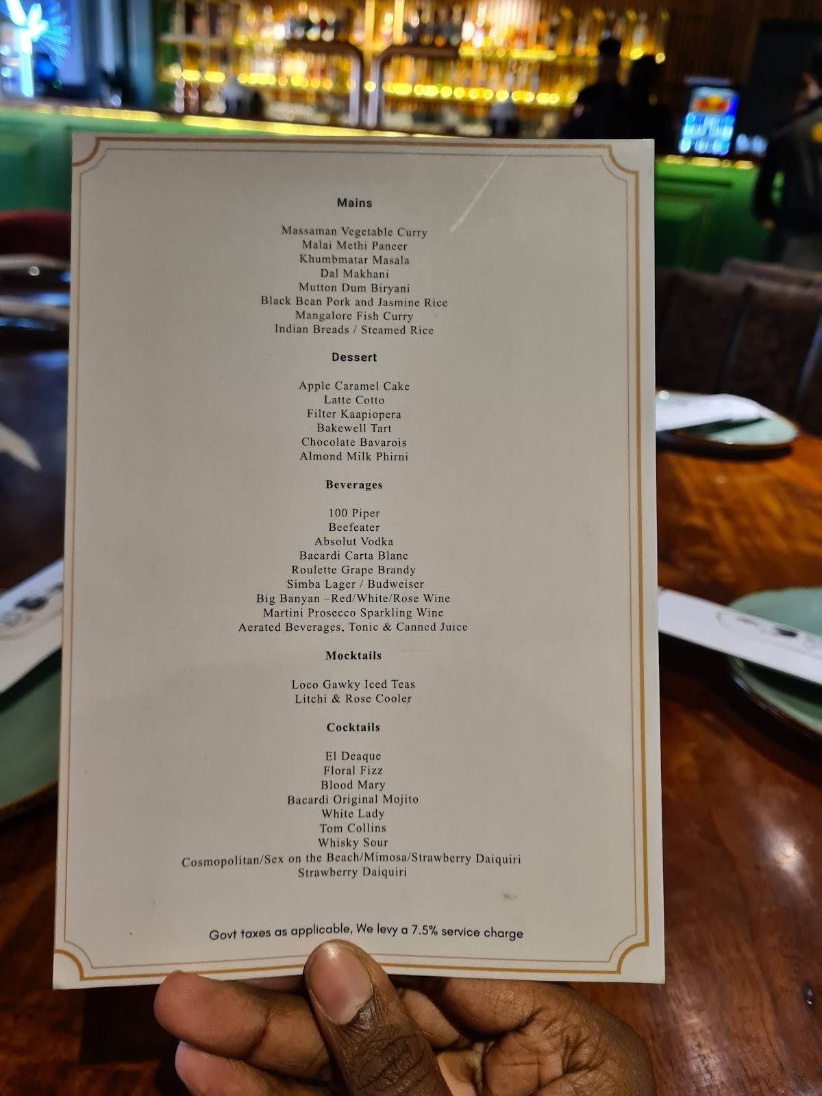 Menu at Gawky Goose, Bengaluru