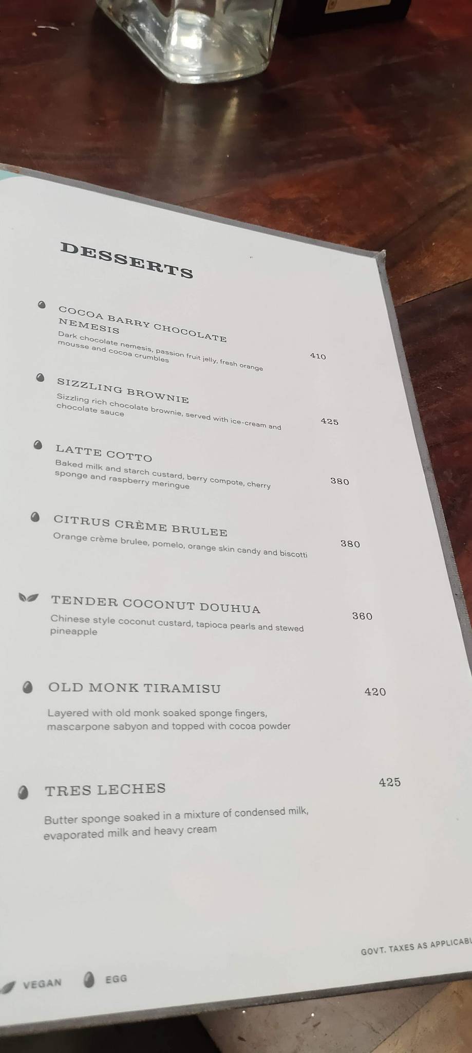 Menu at Gawky Goose, Bengaluru