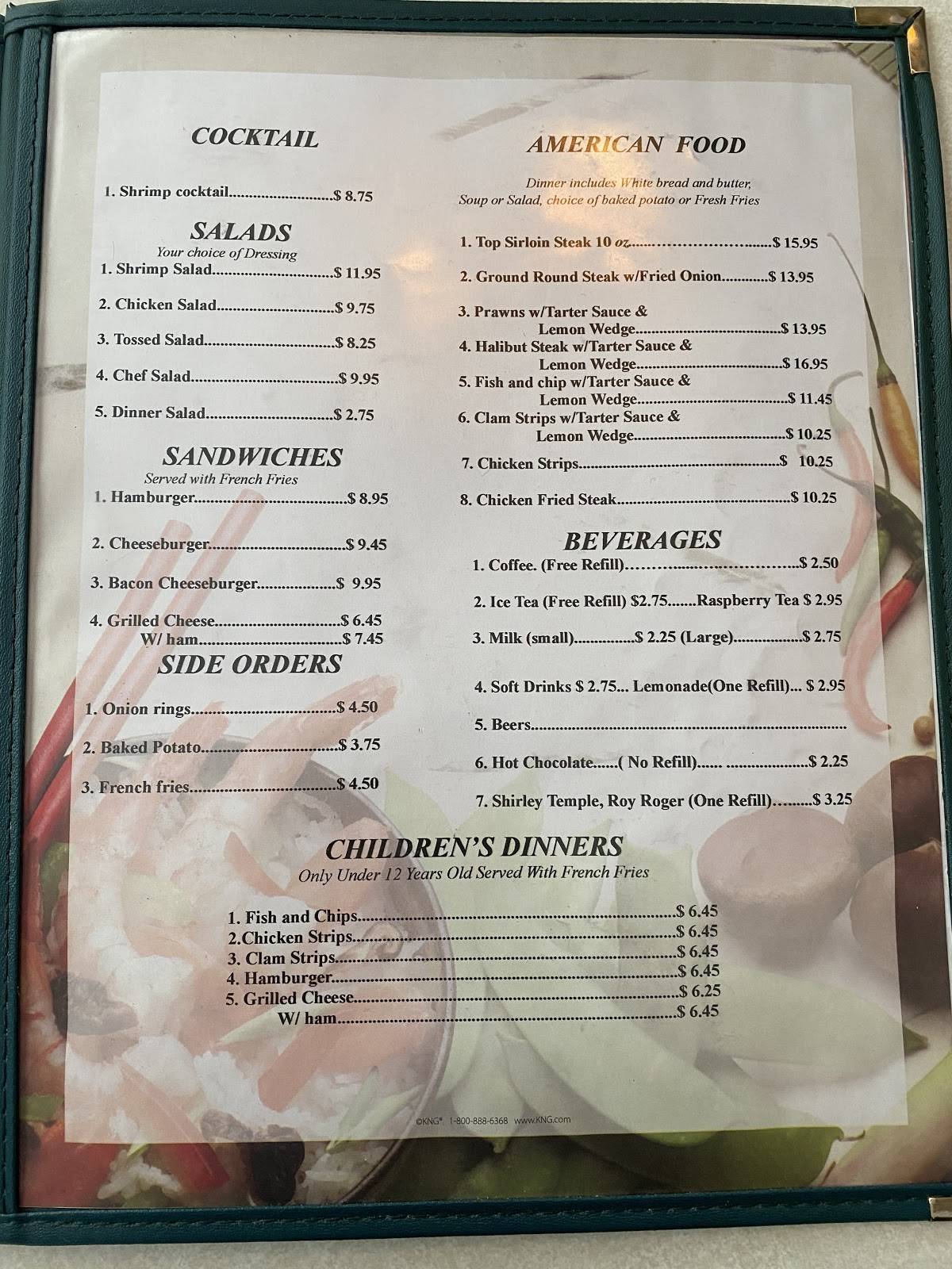 Menu at Gee's Family Restaurant, Prineville
