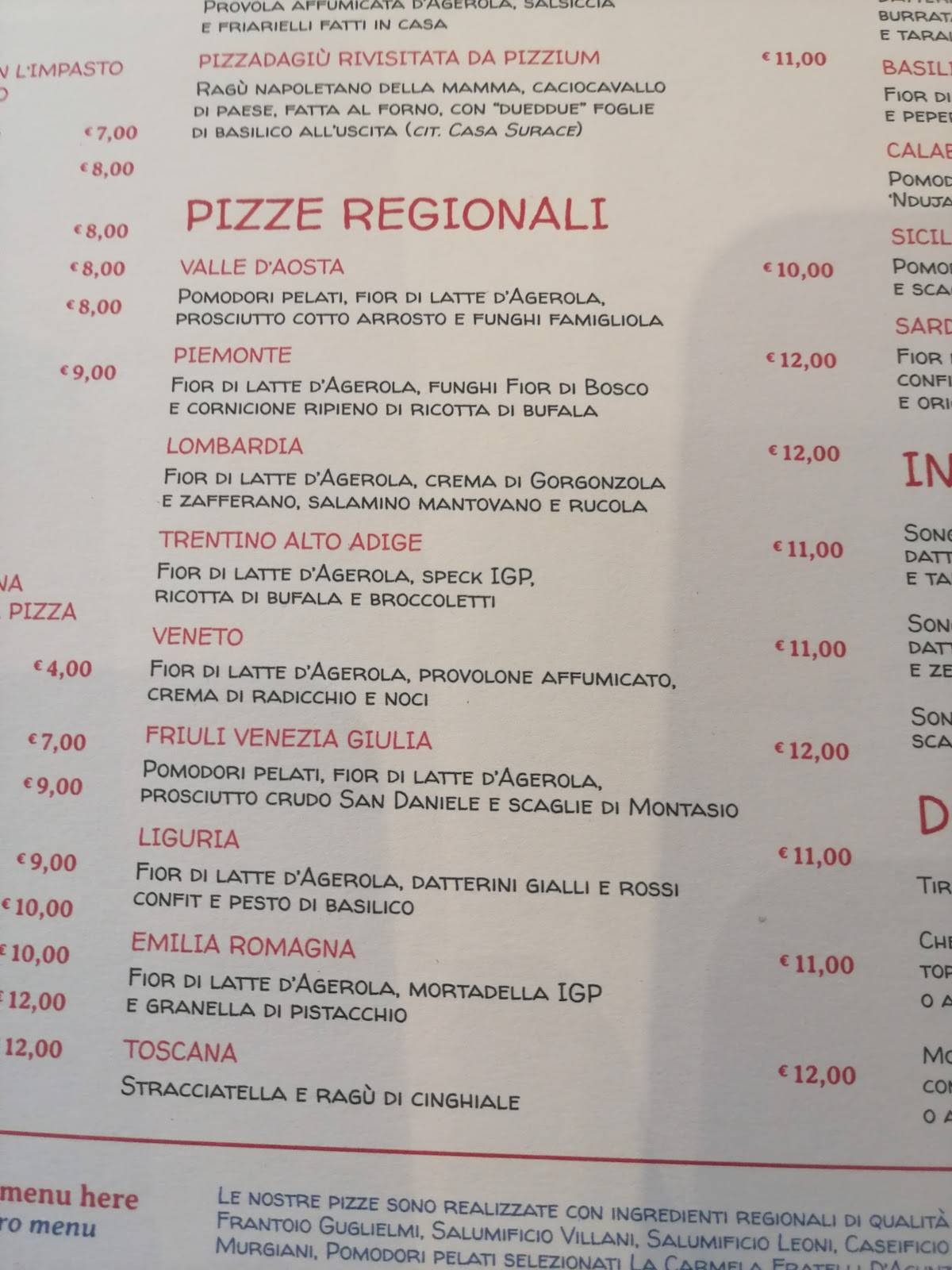 Menu at Pizzium - Genova Corso Sardegna restaurant, Genoa