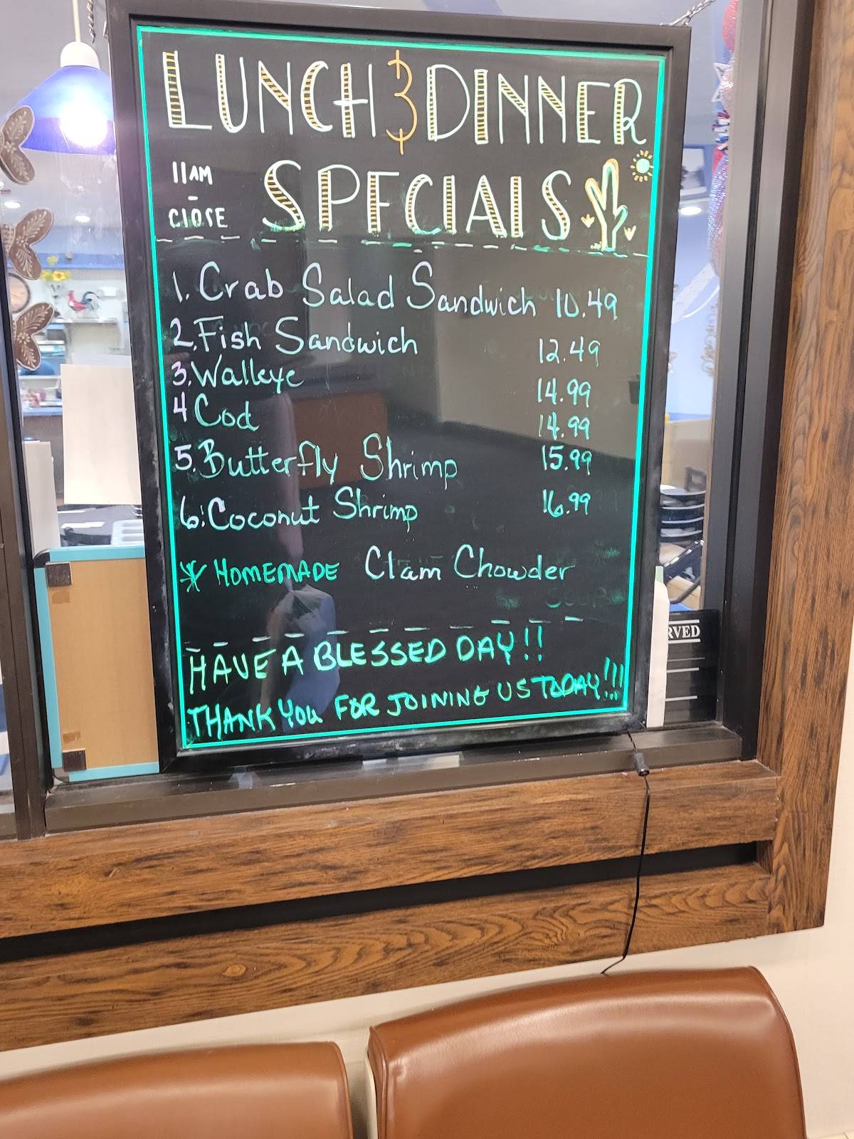 Menu at George's Cafe, Sun City