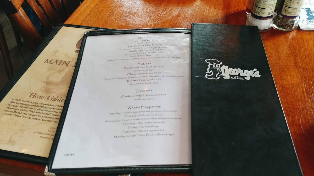 Menu at George's of Galilee pub & bar, Narragansett