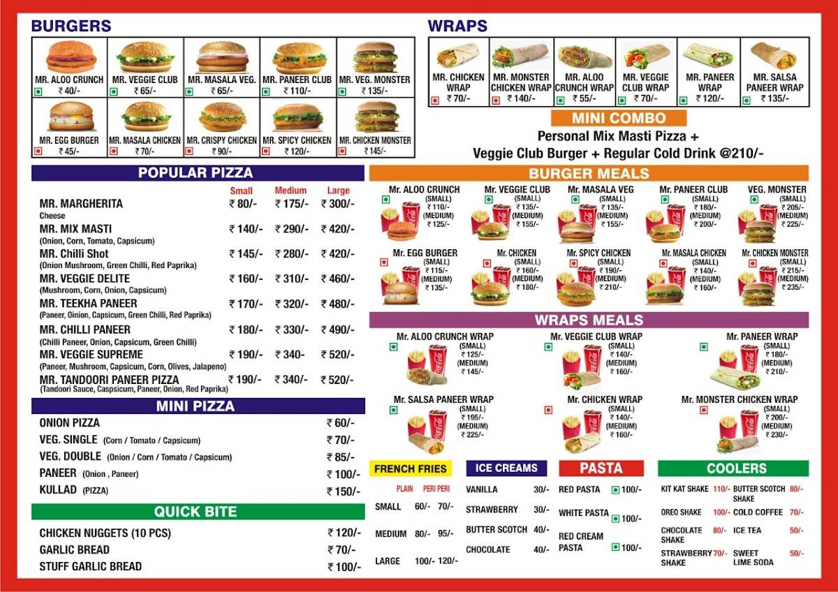 Menu at Mr. Burger, Ghaziabad, 14