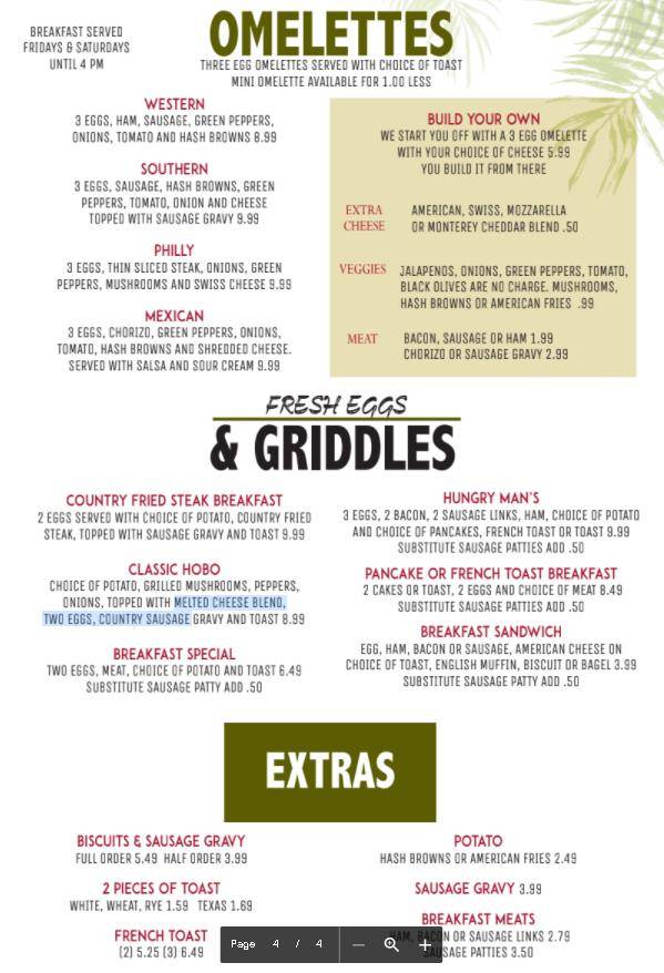Menu at Gilligan's pub & bar, Cass City