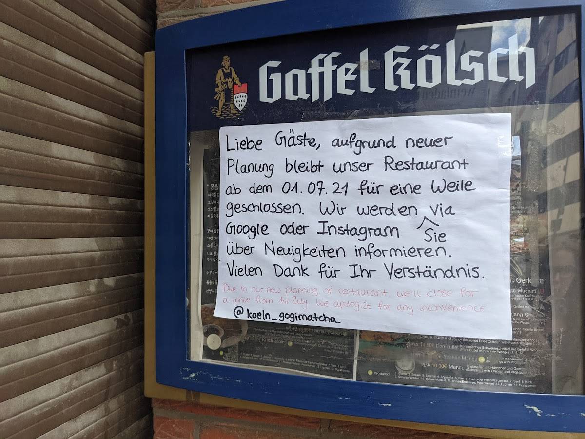 Speisekarte von Gogi Matcha restaurant, Köln